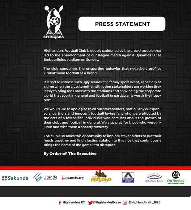 Highlanders issues apology over BF violence, as PSL moots disciplinary ...